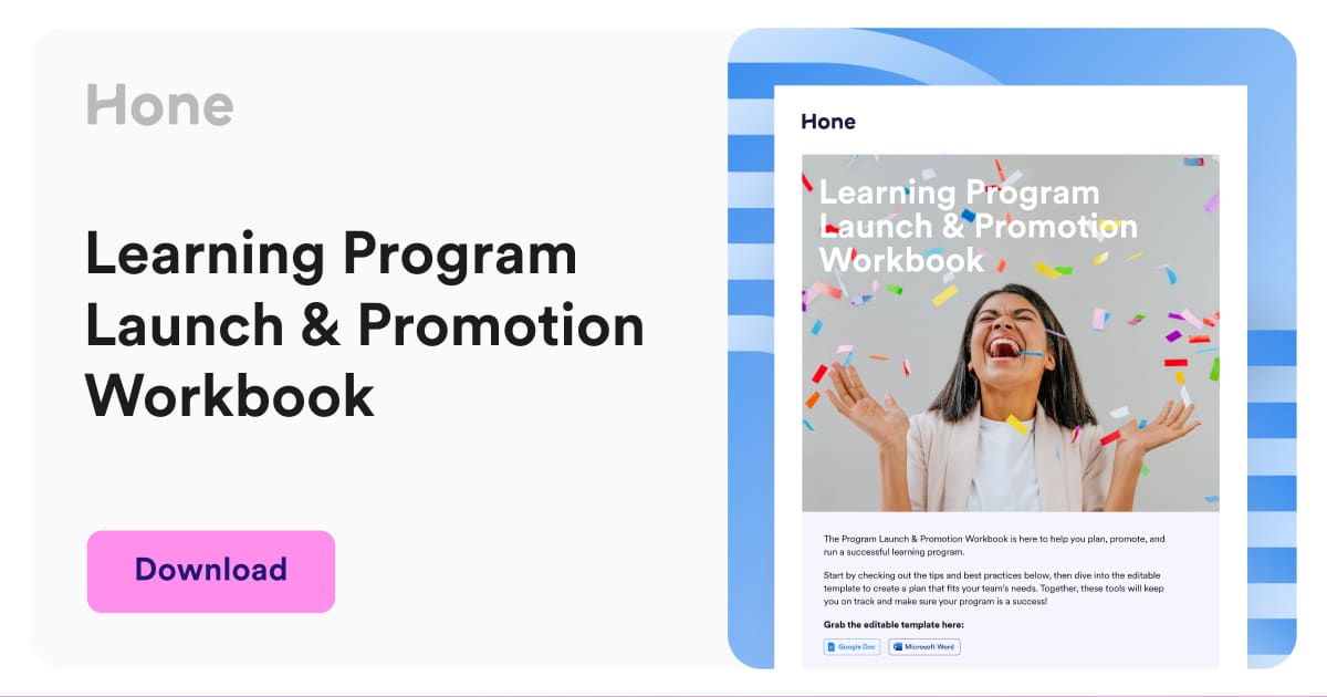Learning Program Launch & Promotion Workbook | Hone